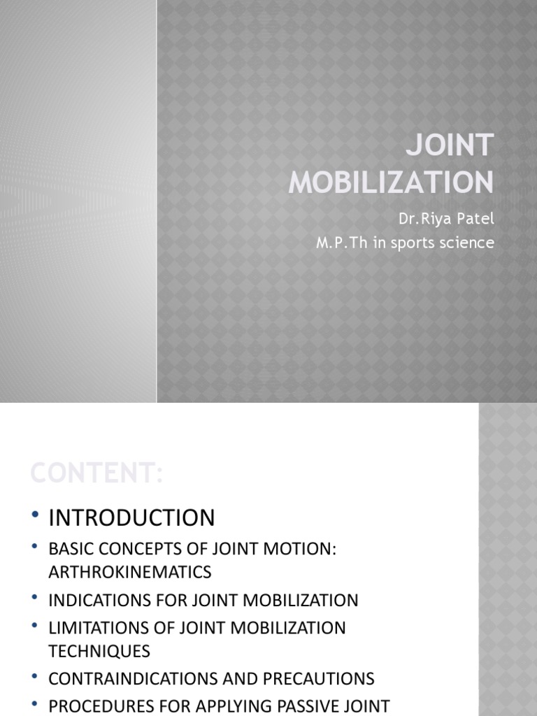 Joint Mobilization Pdf Anatomical Terms Of Motion Shoulder