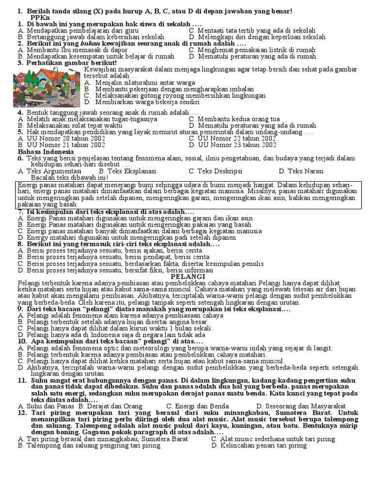 Soal PAT Tema 6 Kelas 5 | PDF