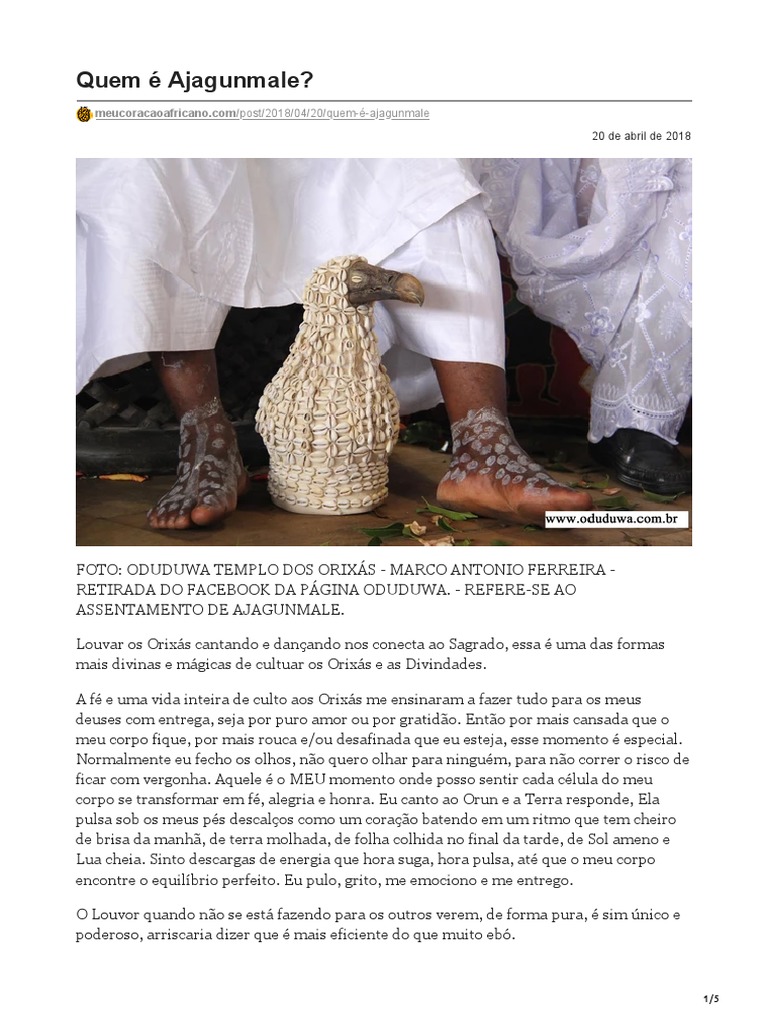 Quem É Ajagunmale | Download grátis PDF | Santeria | Religião étnica