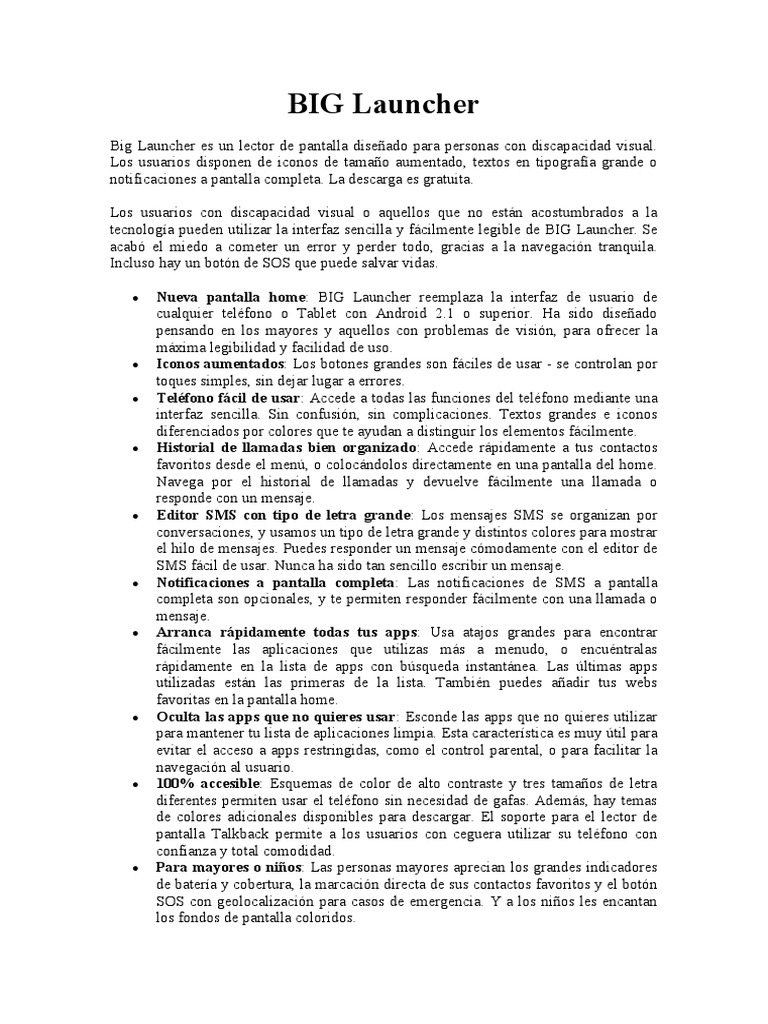 BIG Launcher | PDF | Software de la aplicacion | Contraseña