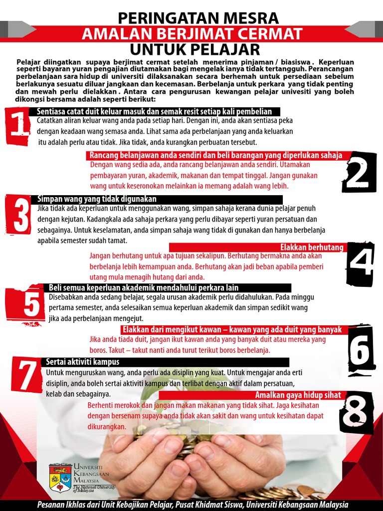 Poster Peringatan Mesra Amalan Berjimat Cermat Untuk Pelajar | PDF | Gaya Hidup