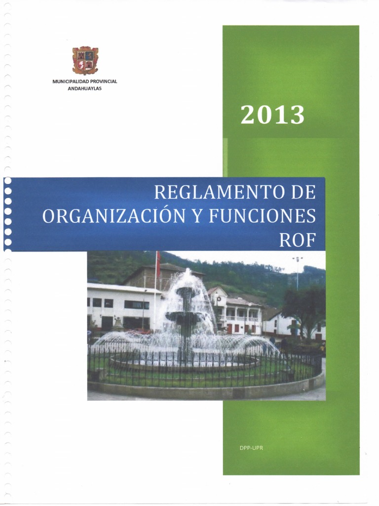 Reglamento de Organización Y Funciones ROF: Municipalidad Provincial Andahuaylas | PDF ...