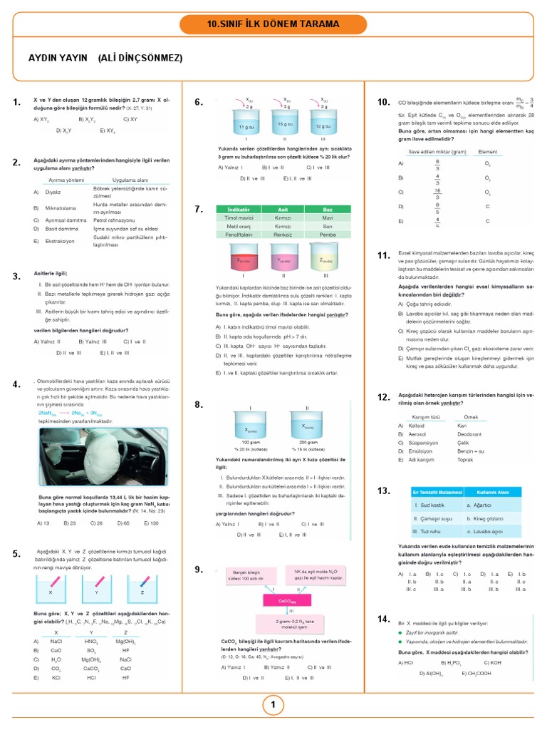 Tyt 10 Sinif Konulari Tarama | PDF