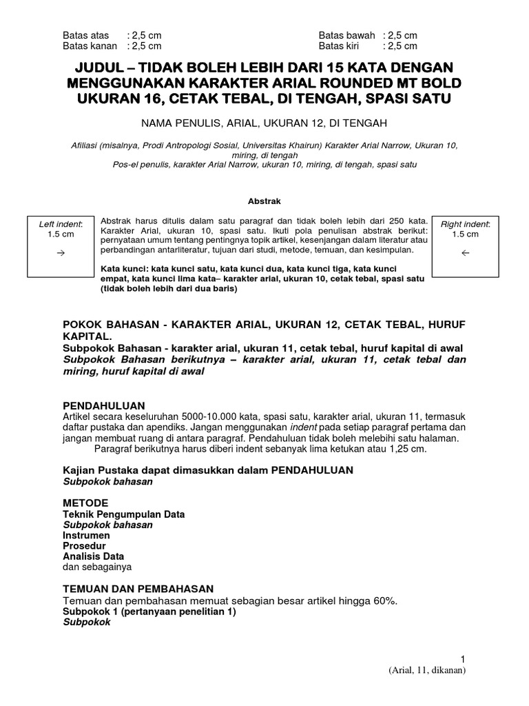 Template Penulisan Artikel Book Chapter - Seminar Nasional PSM 2023 | PDF