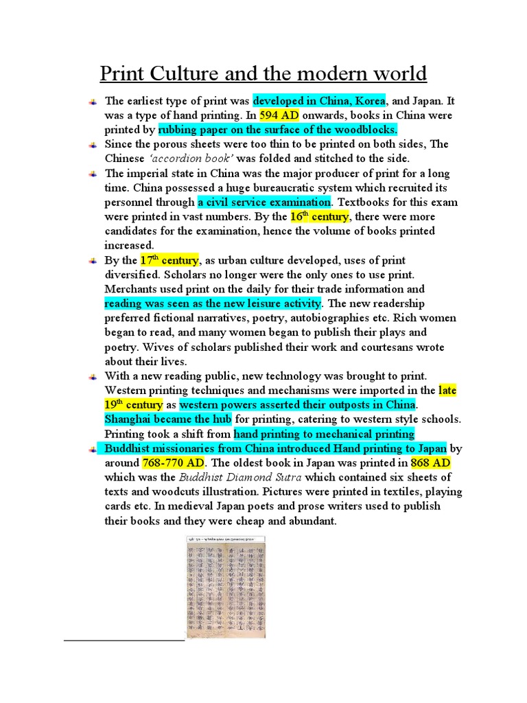 Print Culture and The Modern World | PDF | Printing Press | Books