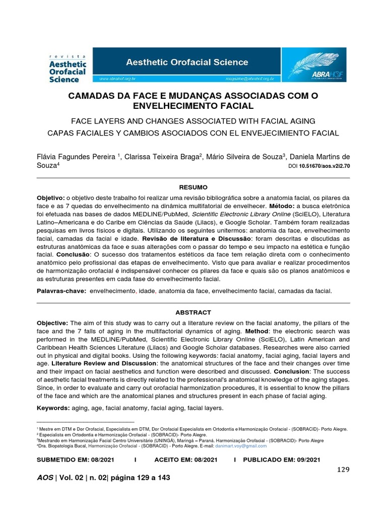 Camadas Da Face e Mudanças Associadas Com o Envelhecimento Facial | PDF ...