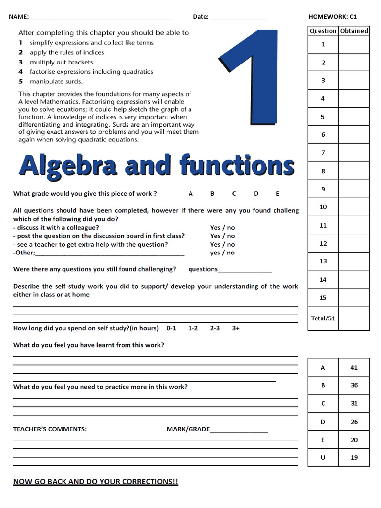 Core 1 Chap 1 Algebra and Functions | PDF | Algebra | Mathematics Core 1 Chap 1 Algebra and Functions | PDF | Algebra | Mathematics