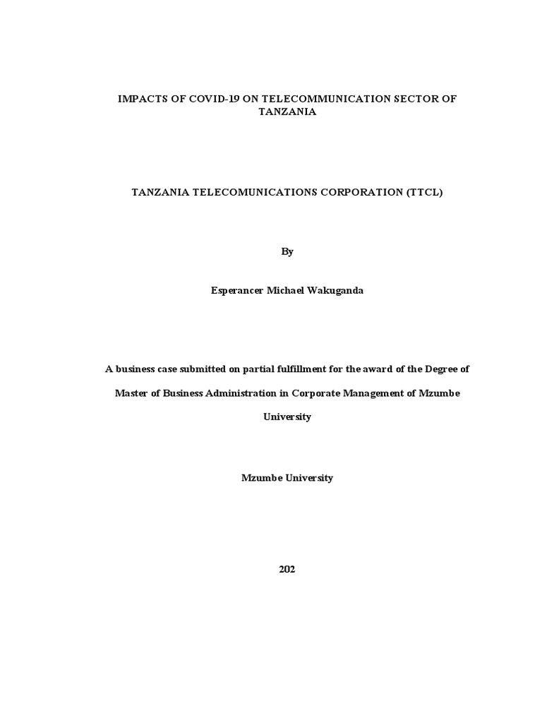 Esperancer-TTCL Case Study | PDF | Sampling (Statistics) | Internet