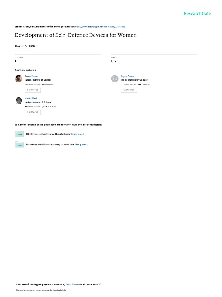 Research On Need For Self Defence Tool in Disguise For Women Research ...