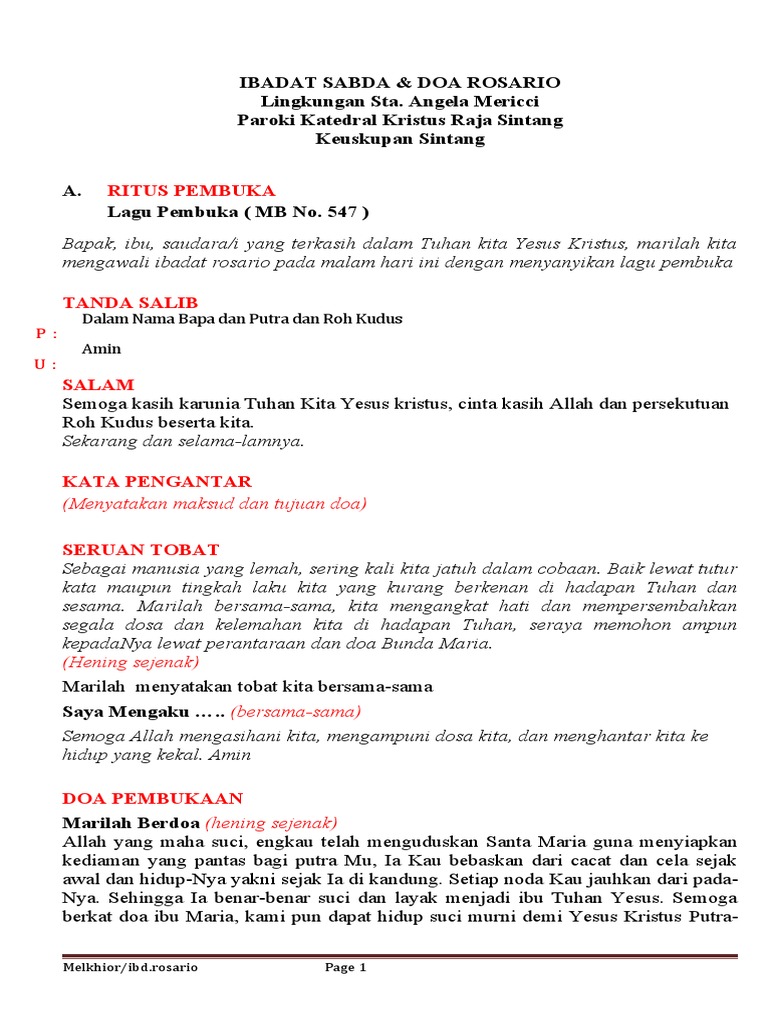 Ibadat Sabda & Rosario | PDF | Seni & Disiplin Bahasa