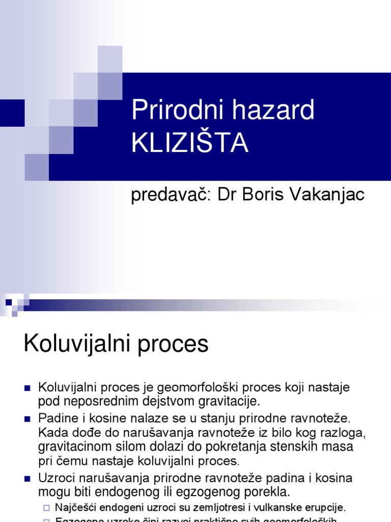 Klizista Prirodni Hazard - Hazard 7 | PDF