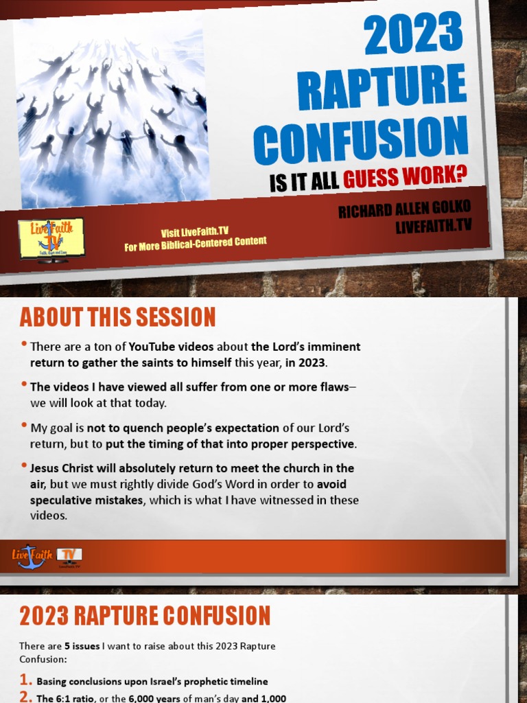 Rapture Confusion | Download Free PDF | Jesus | Rapture
