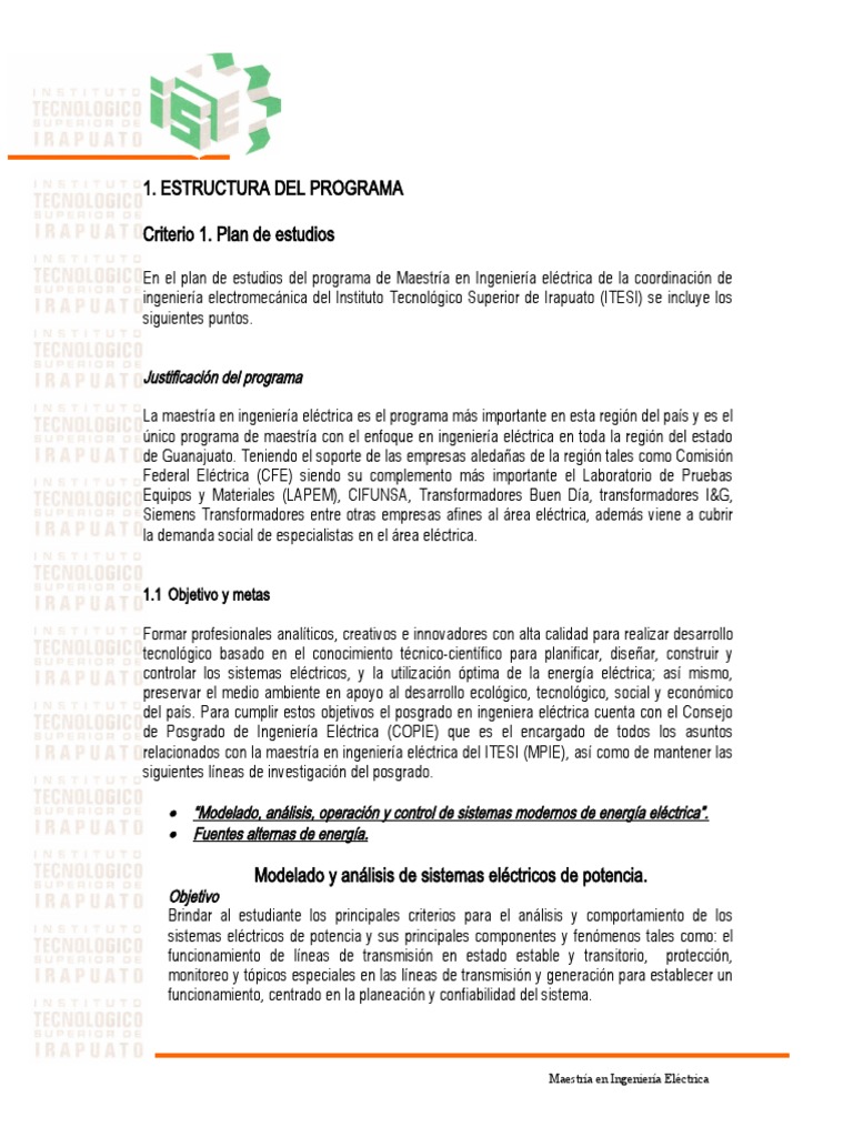 Estructura de Programa | PDF | Ingenieria Eléctrica | Plan de estudios