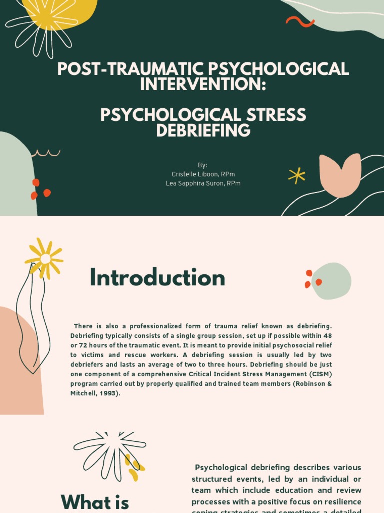Psychological Stress Debriefing Guide | PDF | Psychological Trauma ...