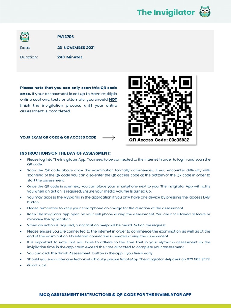 QR Code Scanning for Invigilator App | PDF | Business