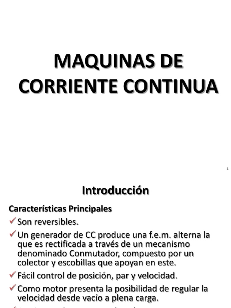 Máquinas de Corriente Contínua | PDF | Generador eléctrico | Inductor
