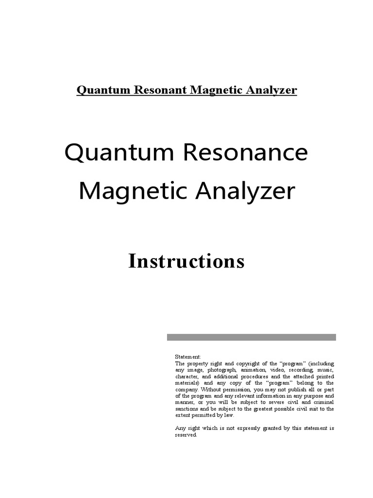 Quantum Health Analyzer Manual | PDF | Installation (Computer Programs) | Electron