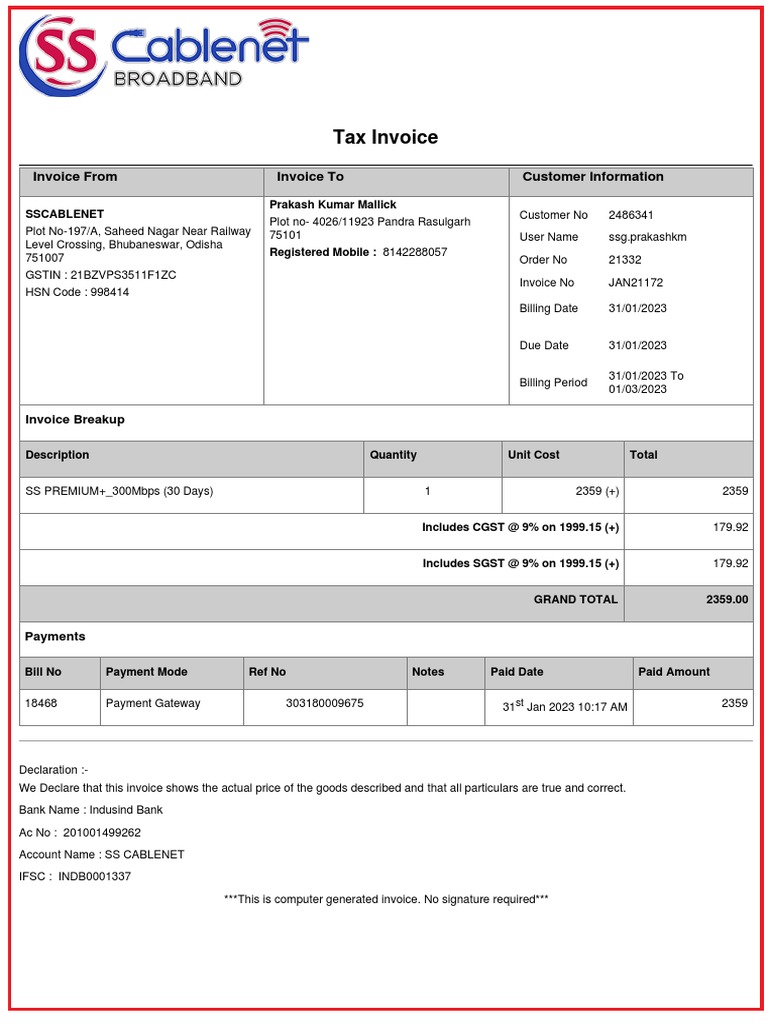 Inv 21332 | PDF | Invoice | Taxes