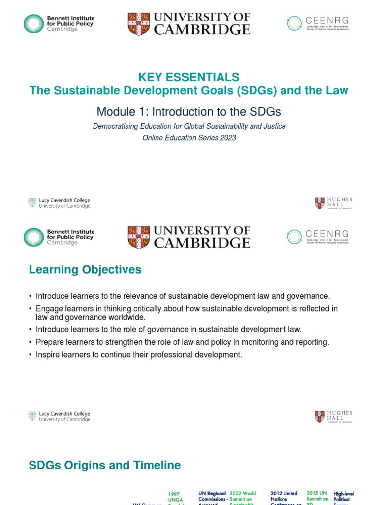 Materials For Module 1 - Key Essentials The Sustainable Development Goals and The Law (August ...