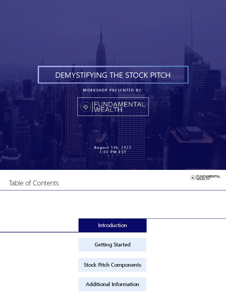 Stock Pitch Information | PDF | Risk | Monopoly