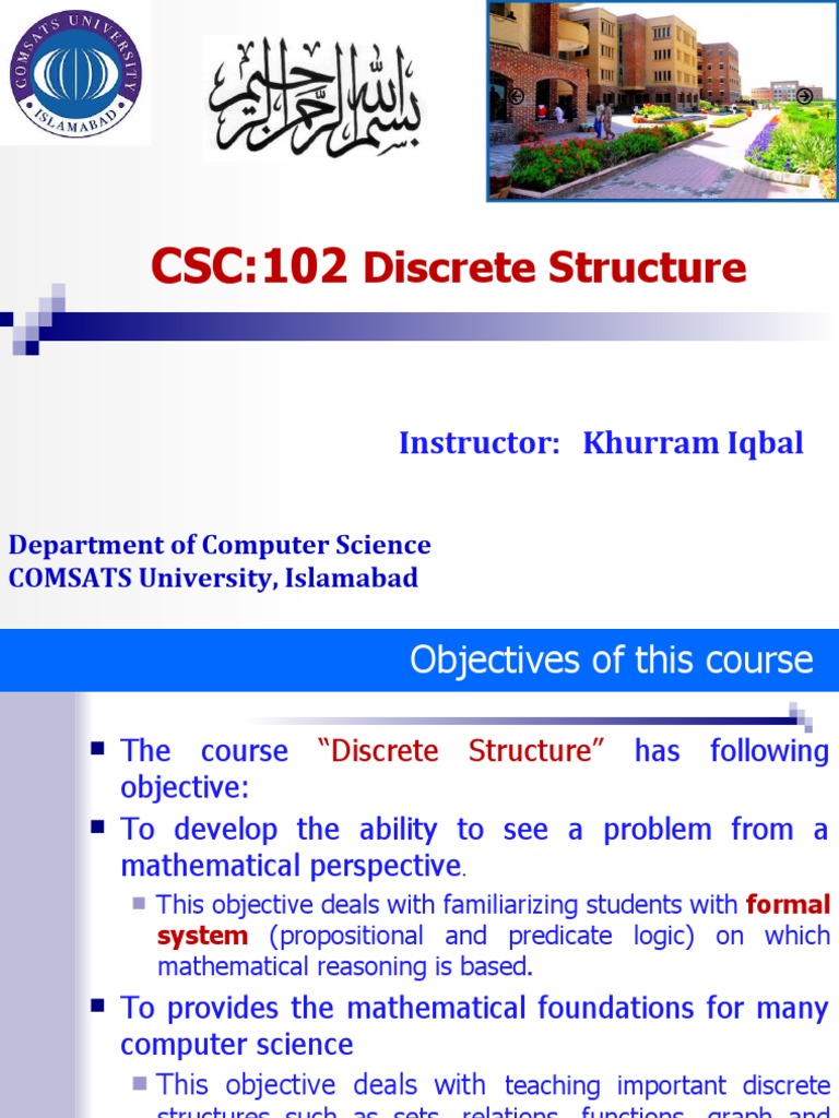 Lecture # 01 - New | PDF | Logic | Discrete Mathematics