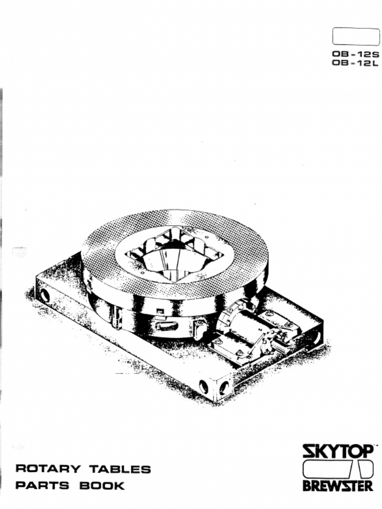 Skytop Brewster Rotary Tables Parts Book OB-12S OB-12L | PDF