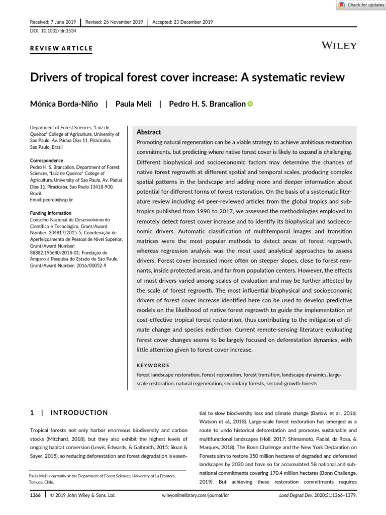 Borda‐Niño_2019_Drivers of Tropical Forest Cover Increase - A ...