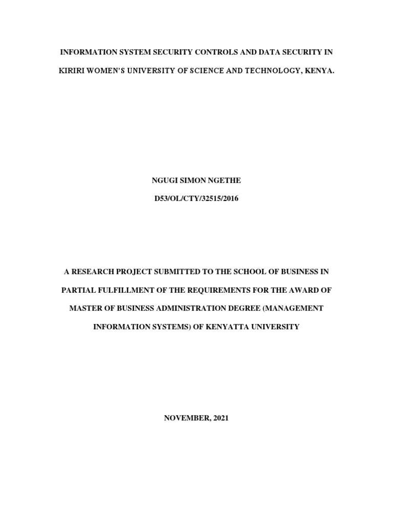 2 Information System Security Controls And Data Security In Kanya Pdf