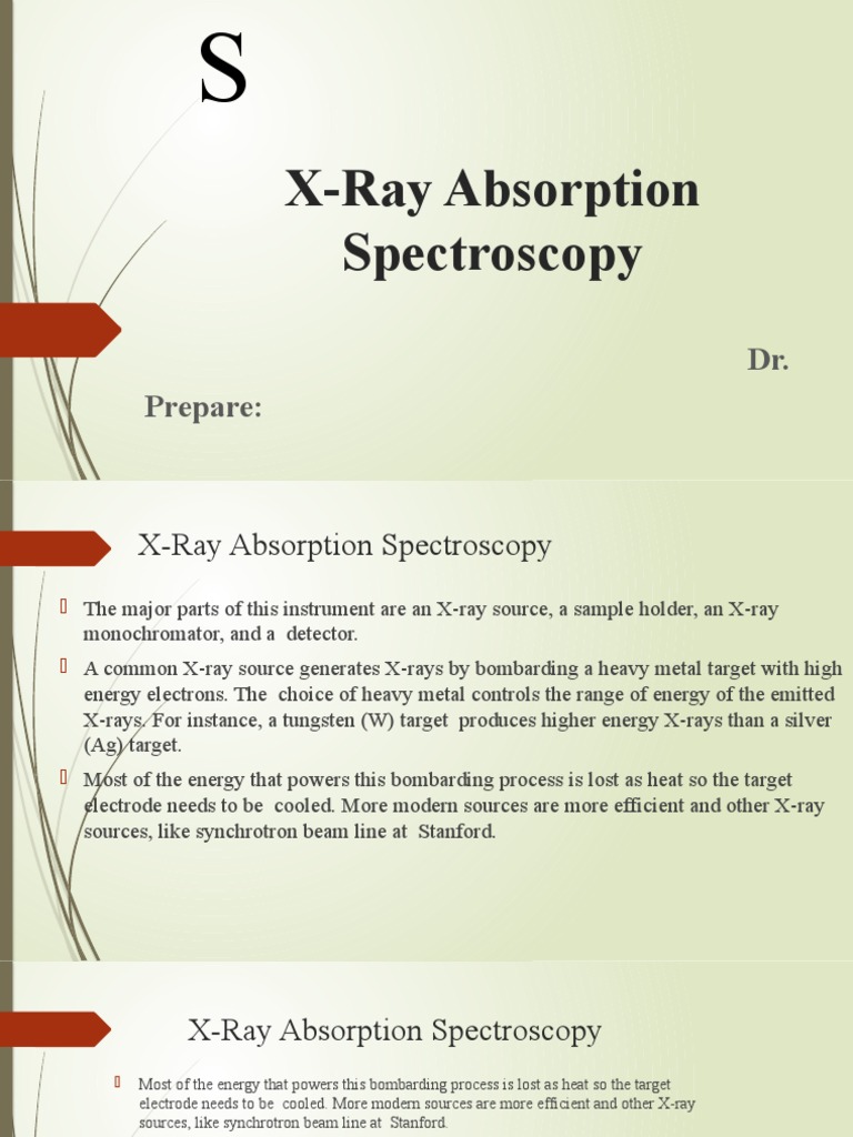 X-Ray Absorption Spectroscopy Overview | PDF | X Ray | Spectroscopy