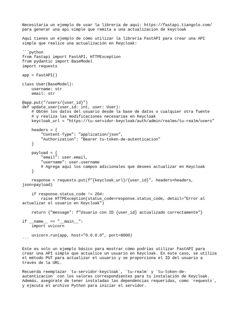 FastAPI Keycloak | PDF | Contraseña | Autenticación FastAPI Keycloak | PDF | Contraseña | Autenticación