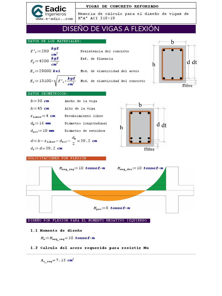 DISEÑO DE VIGAS A FLEXION | PDF | Concreto reforzado | Viga (Estructura)
