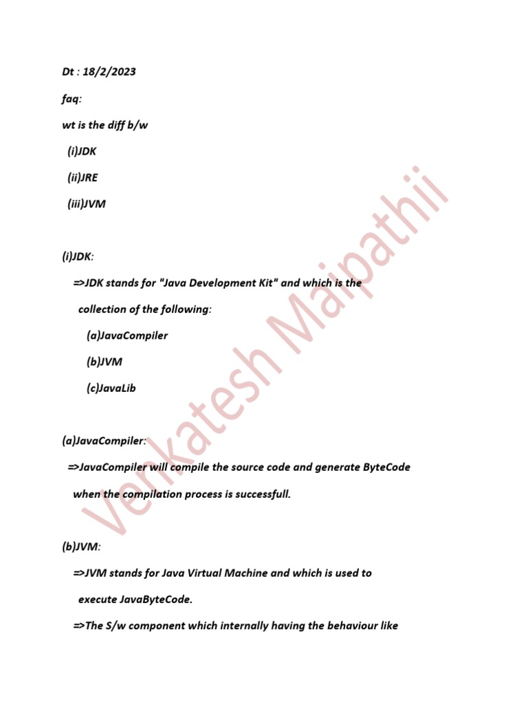 5th Day Core Java Classes | PDF | Java Virtual Machine | Java (Software Platform)