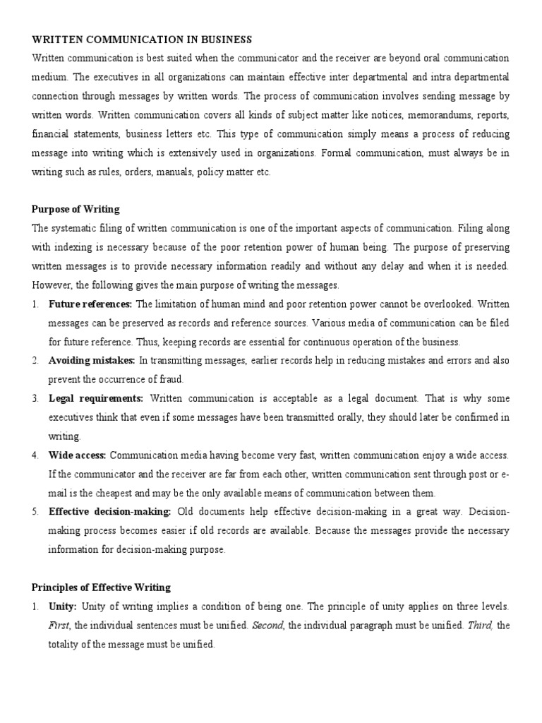 Written Communication in Business | Download Free PDF | Communication ...