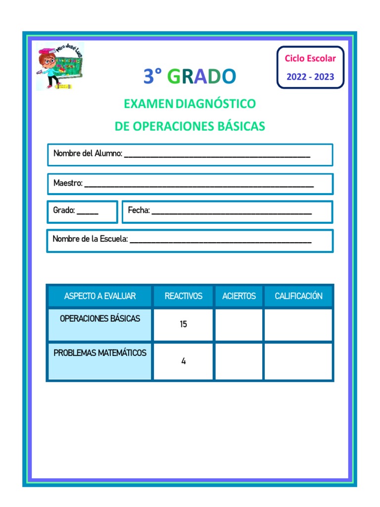3° - OPERACIONES BÁSICAS DIAGNÓSTICO - MTRO JOSE LUIS - Removed | PDF
