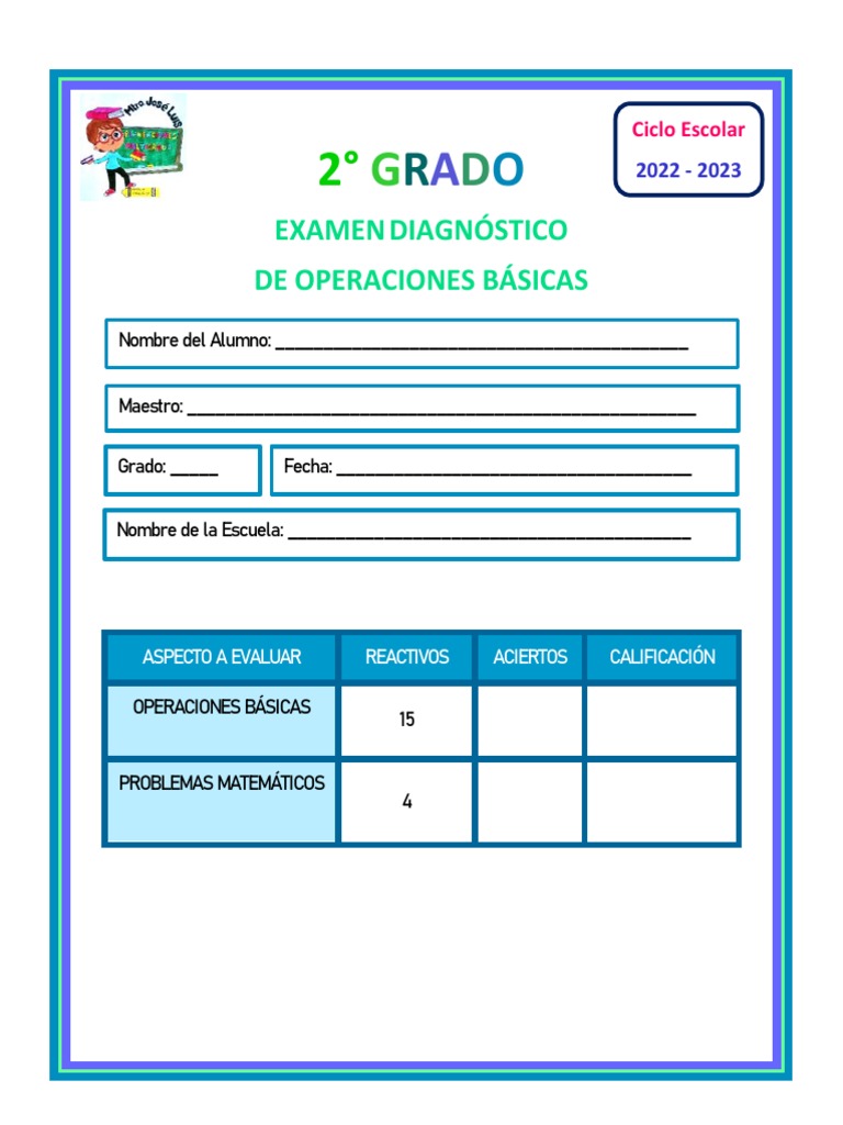 2° - OPERACIONES BÁSICAS DIAGNÓSTICO - MTRO JOSE LUIS - Removed | PDF