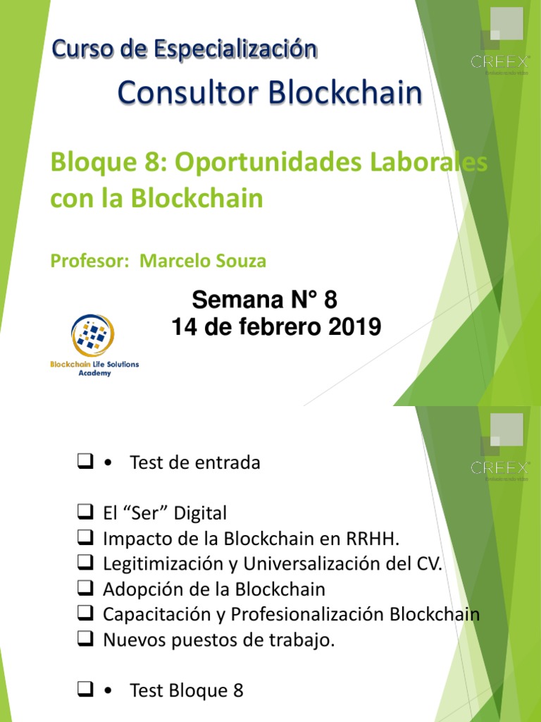 B8 Oportunidades Laborales Con Blockchain Actualizado BSL Academy SAC para Creex | PDF | Plan de ...