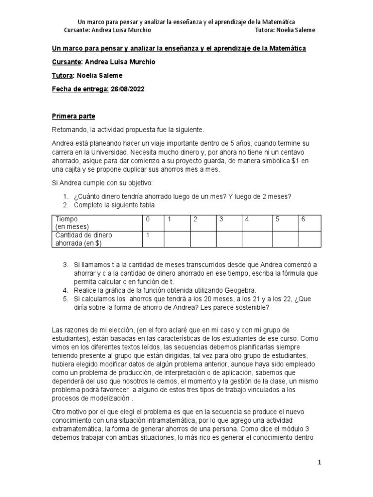 Murchio Andrea TP Final | PDF | Aritmética | Aprendizaje