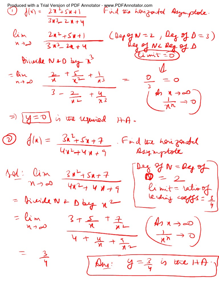 Asymptotes Lecturenotes | PDF