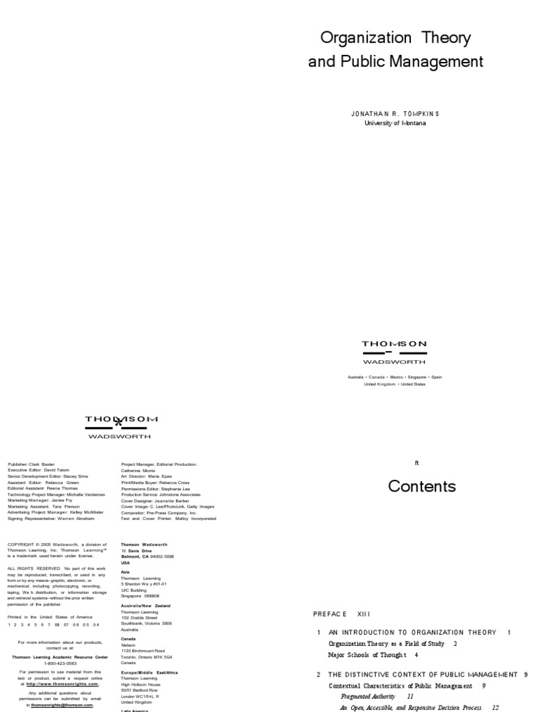 Jonathan R. Tompkins - Organization Theory and Public Management (2004 ...