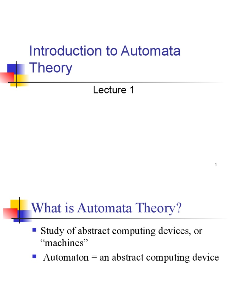2 IntroToAutomataTheory | PDF | Automata Theory | Applied Mathematics
