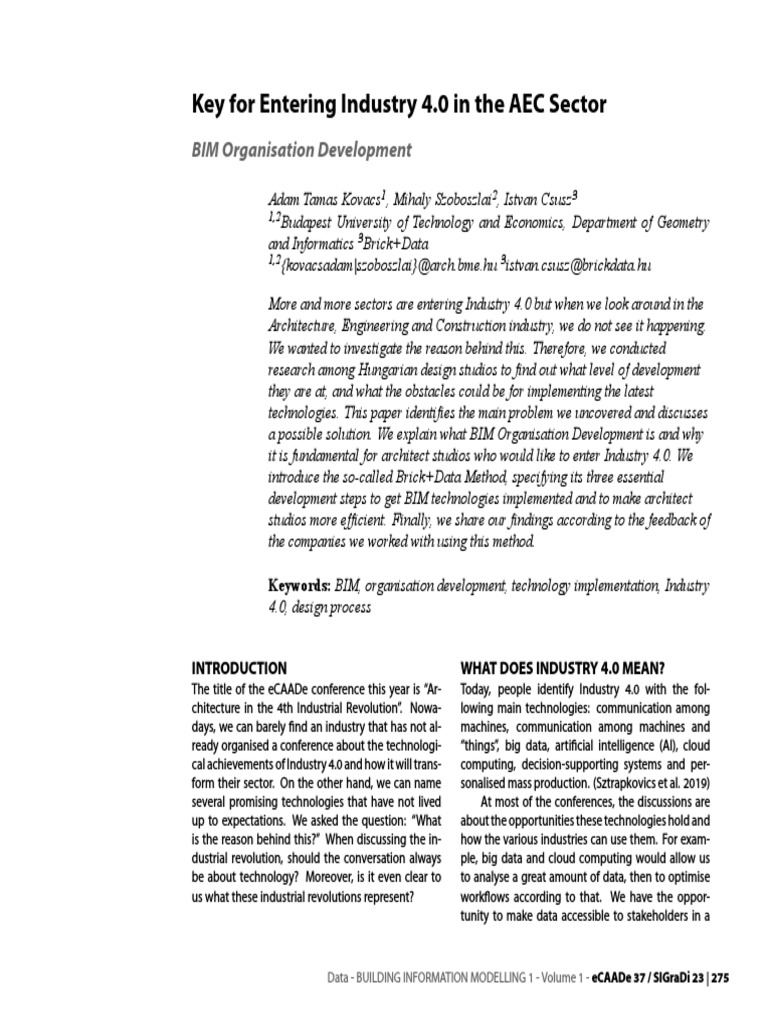 Key For Entering Industry 4.0 in The AEC Sector | PDF | Building Information Modeling ...