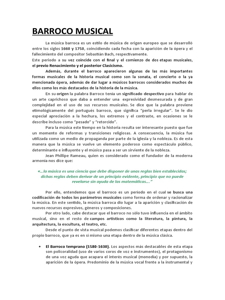 10 - Barroco Musical | PDF | Musica barroca | Barroco