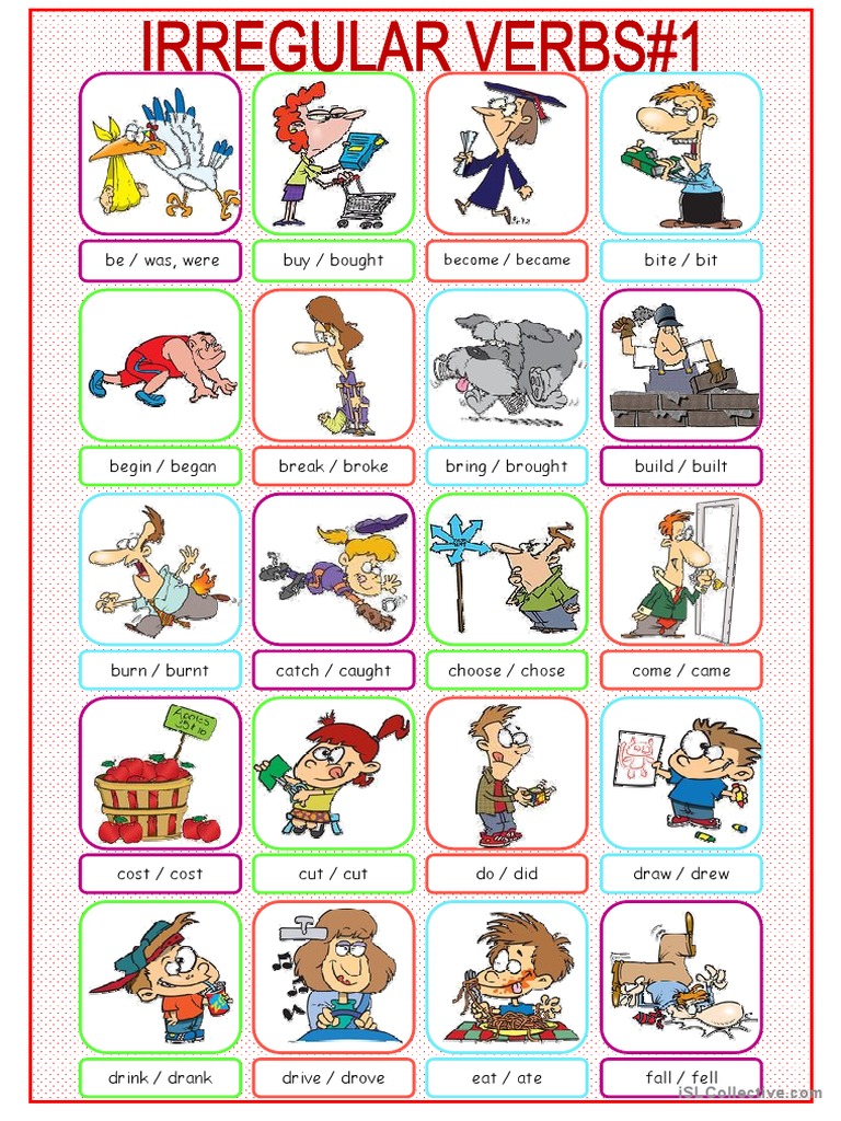 Irregular Verbs Picture Dictionary#1 | PDF | Language Arts & Discipline