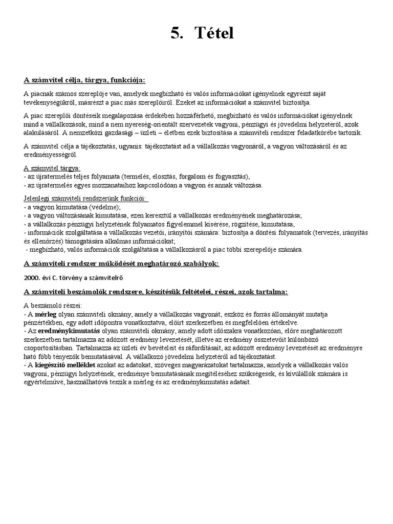 Tétel - A Kidolgozva | PDF