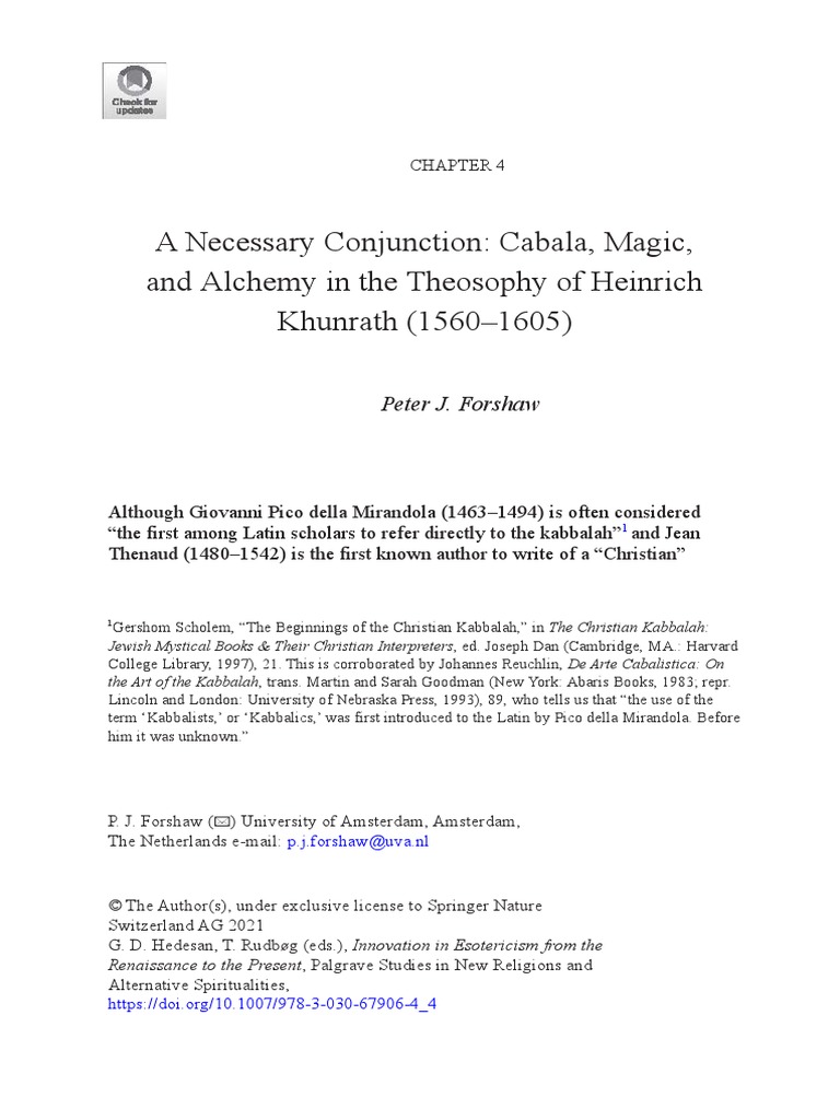 Cabala and Magic - A Conjunction | PDF | Kabbalah | Alchemy