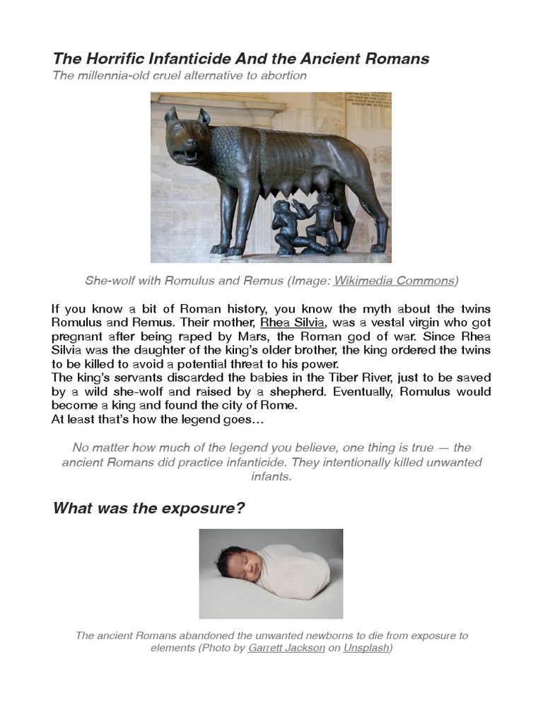 Infanticide And The Ancient Romans Pdf Romulus And Remus