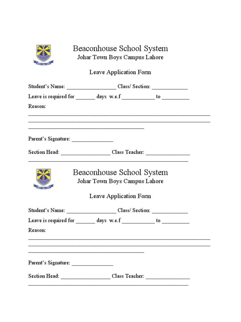 Leave Application Form | PDF