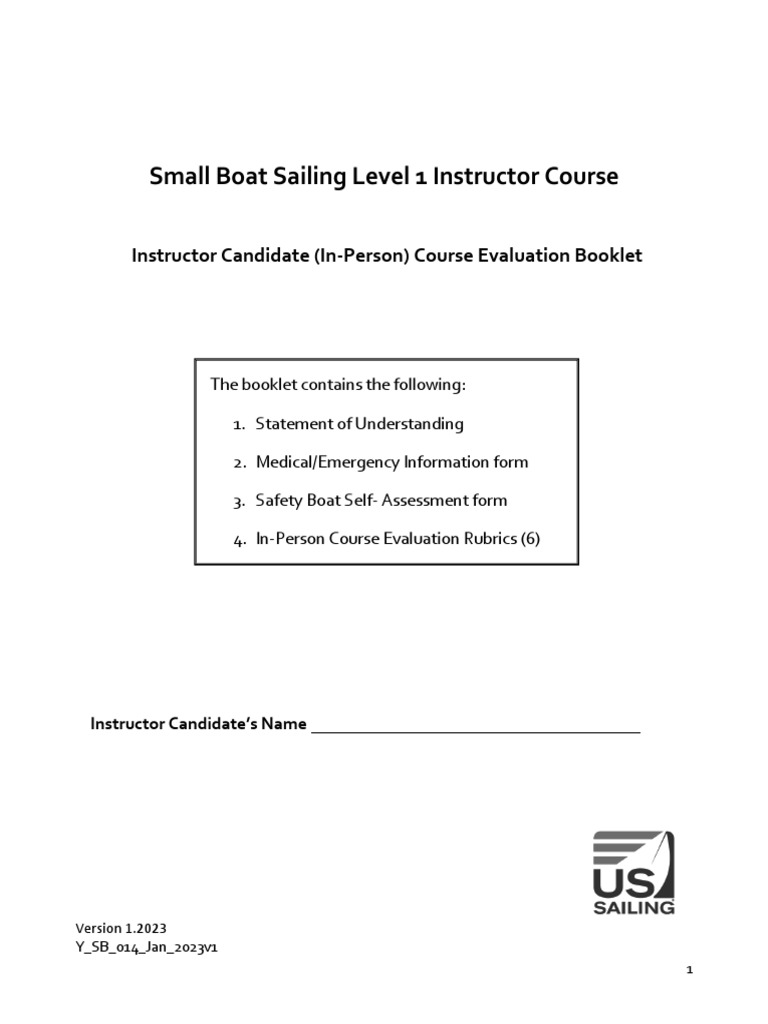 Level 1 Small Boat Instructor Guide | PDF | Body Language | Water Transport