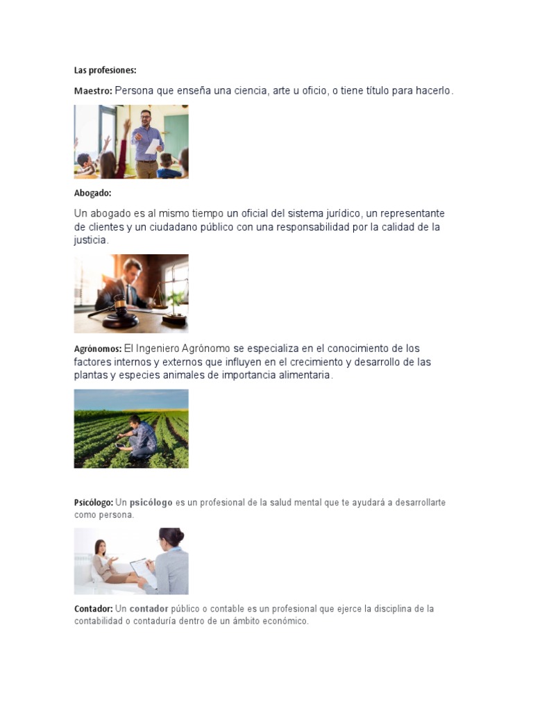 Las Profesiones | PDF