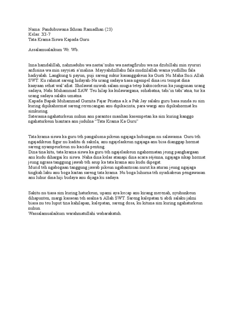 Tugas Biantara Basa Sunda | PDF